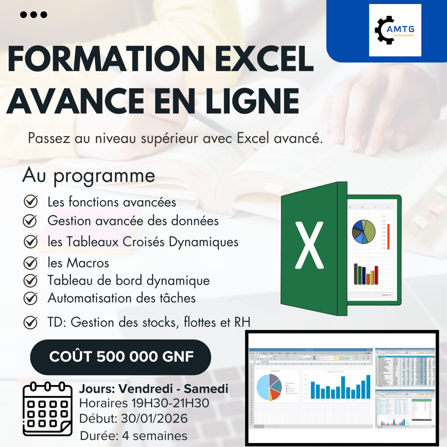 Formation Excel Avancé en Ligne – AMG TECH